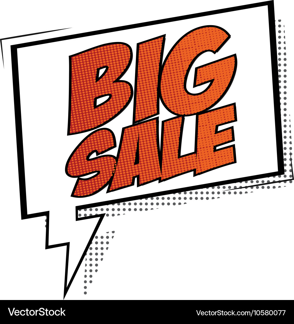 Comic sales Royalty Free Vector Image - VectorStock