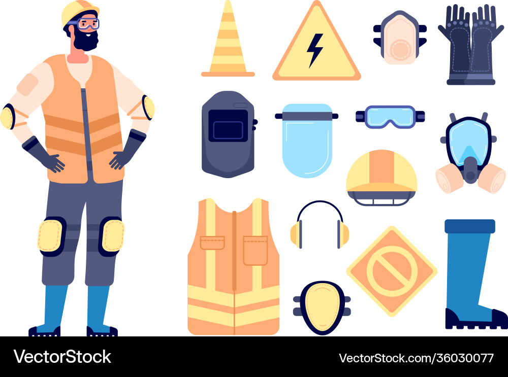 Construction Worker Safety Gear Royalty Free Vector Image