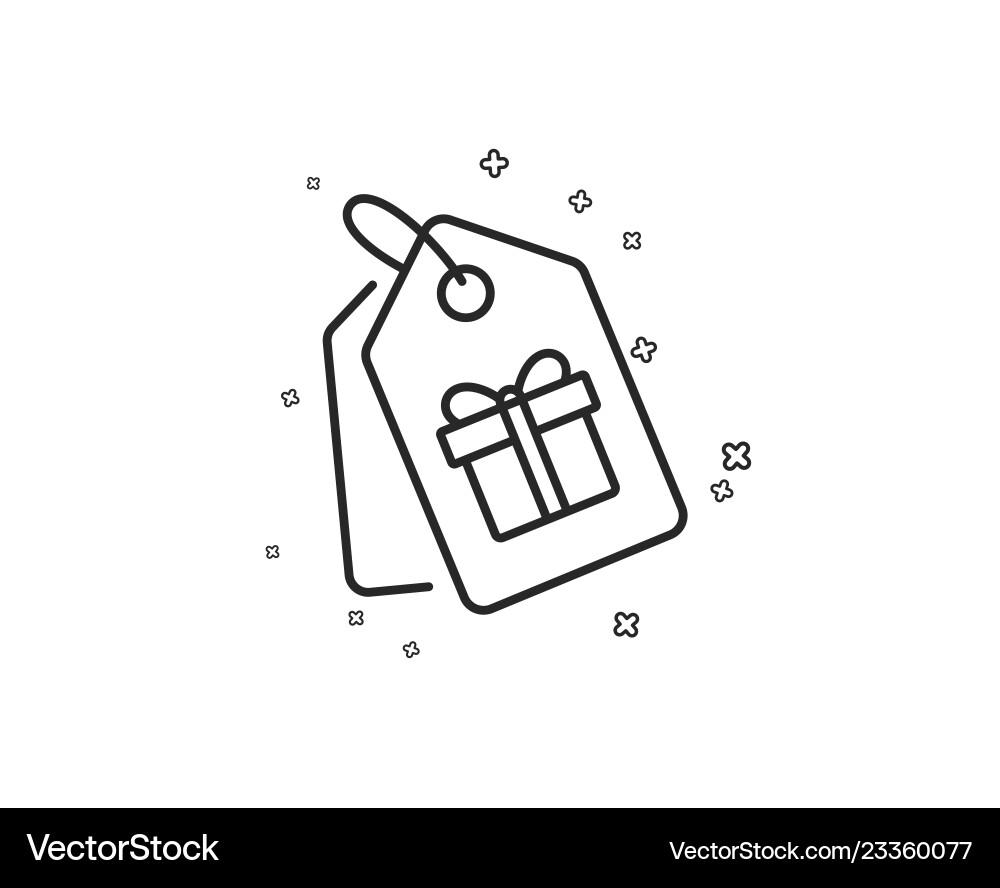 Coupons with gifts line icon present box sign Vector Image