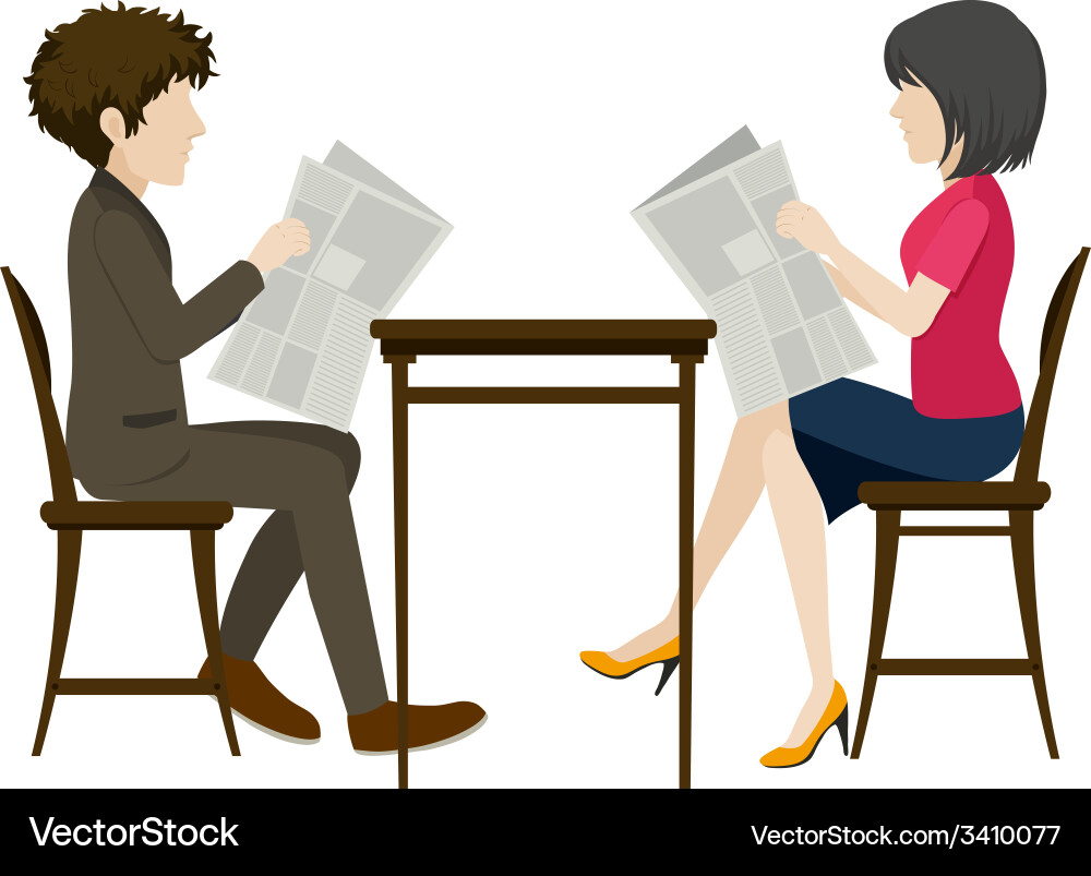 Faceless people with newspapers Royalty Free Vector Image
