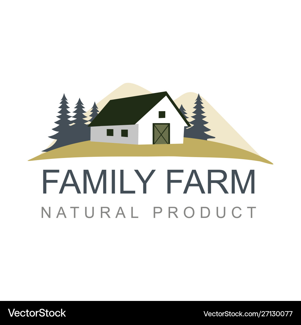 Farm Landscape Label Royalty Free Vector Image