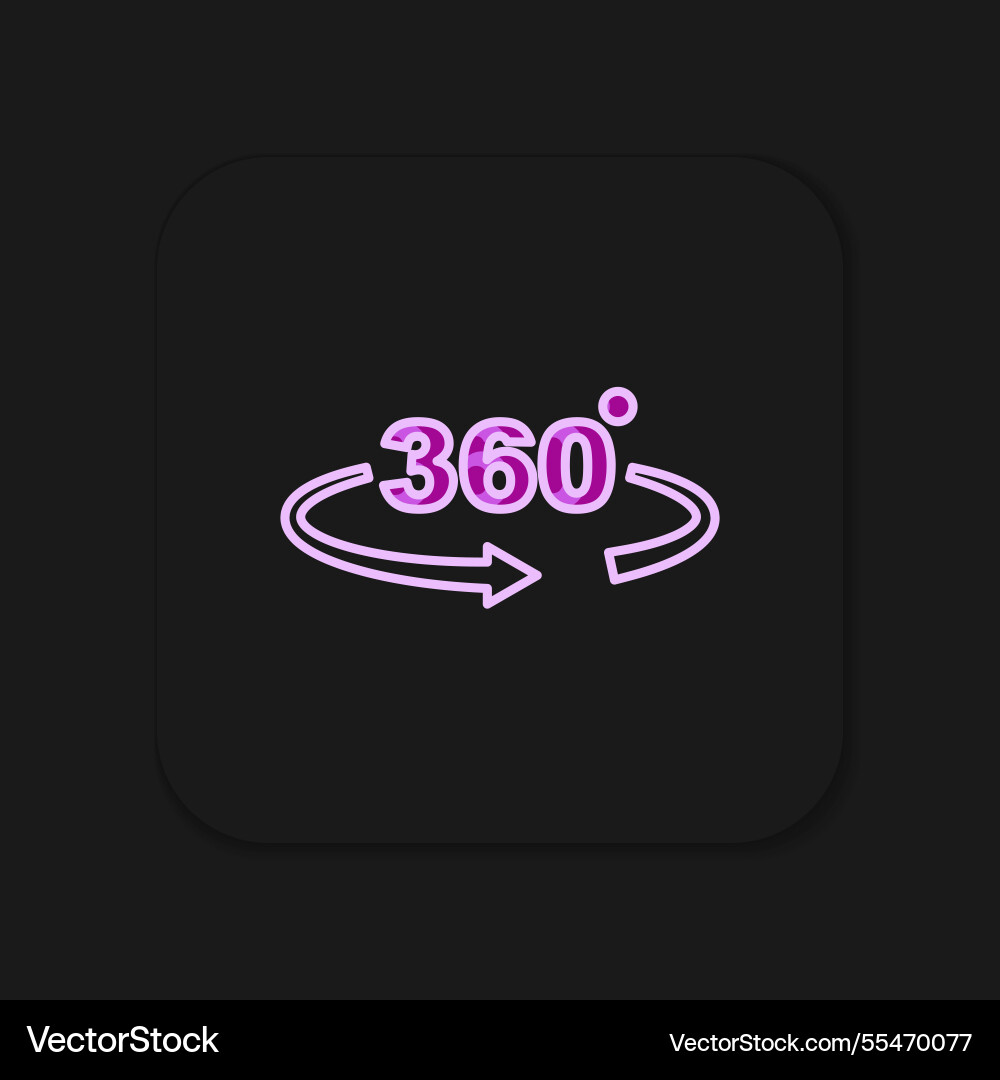Filled outline 360 degree view icon isolated Vector Image