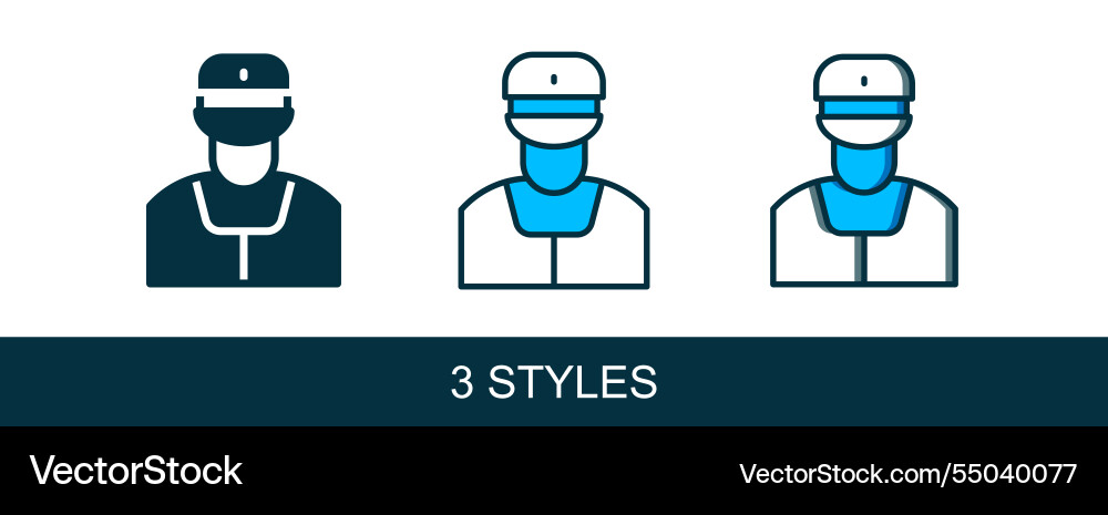 Filled outline train conductor icon isolated Vector Image