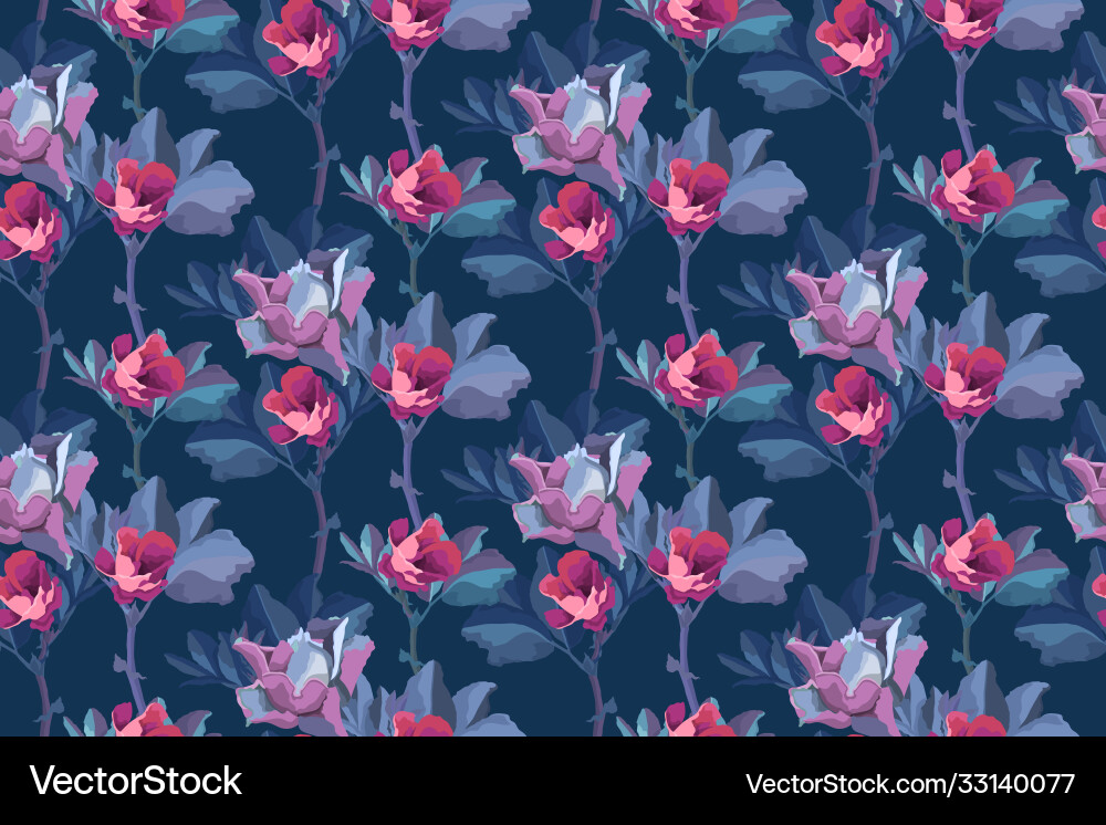 Floral seamless pattern flowers background Vector Image