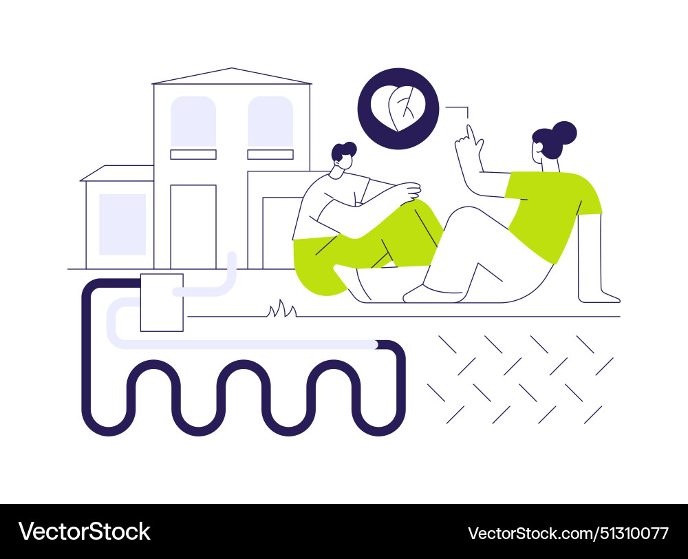 Geothermal heating abstract concept Royalty Free Vector
