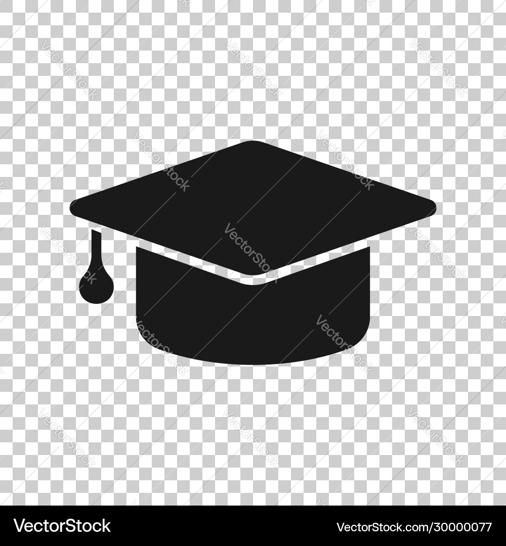 Graduation hat icon in flat style student cap Vector Image