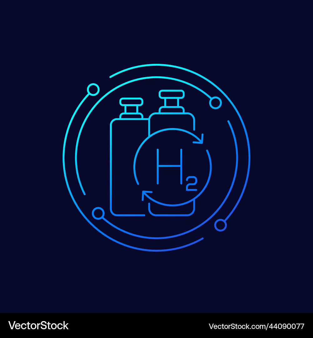 Hydrogen gas refill line icon Royalty Free Vector Image