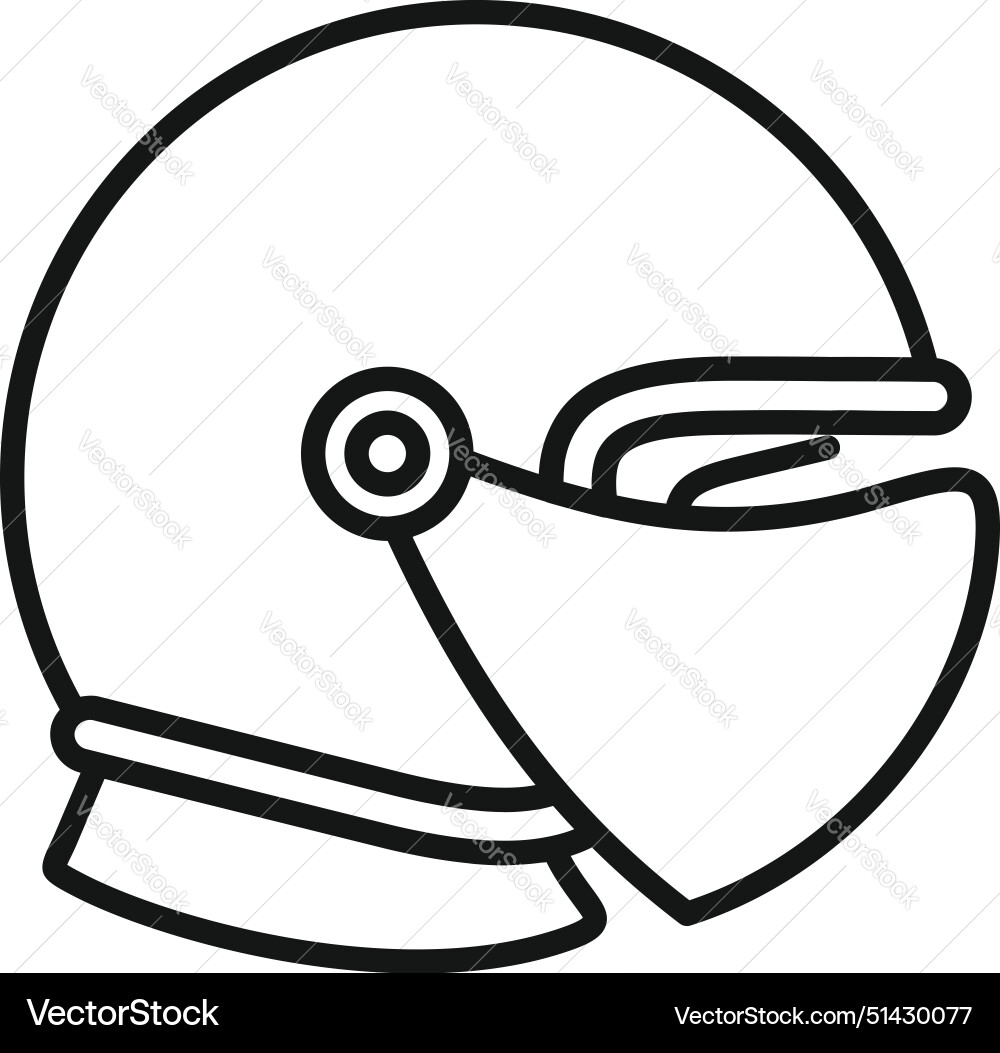 Line of a side view motorcycle helmet Royalty Free Vector