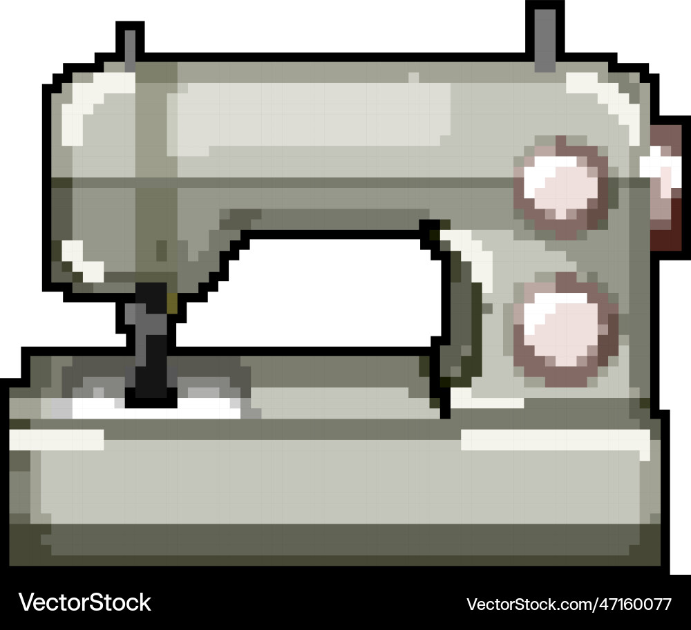 Needle sew machine game pixel art Royalty Free Vector Image