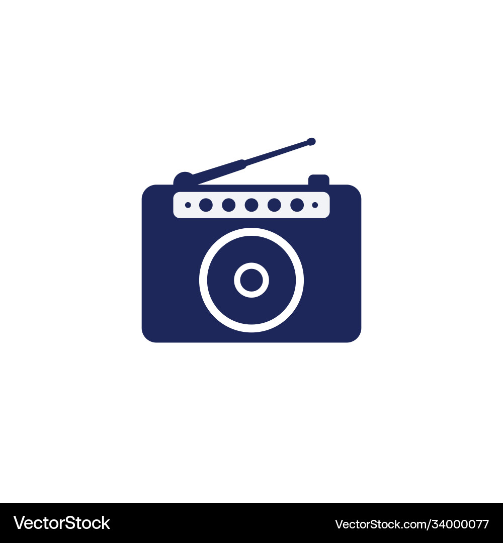 Radio icon on white Royalty Free Vector Image - VectorStock