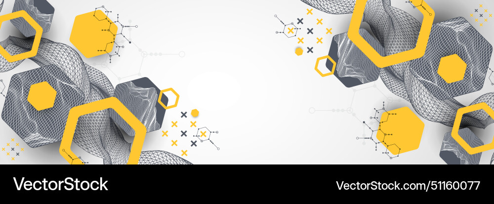 Scientific and technological background wireframe Vector Image