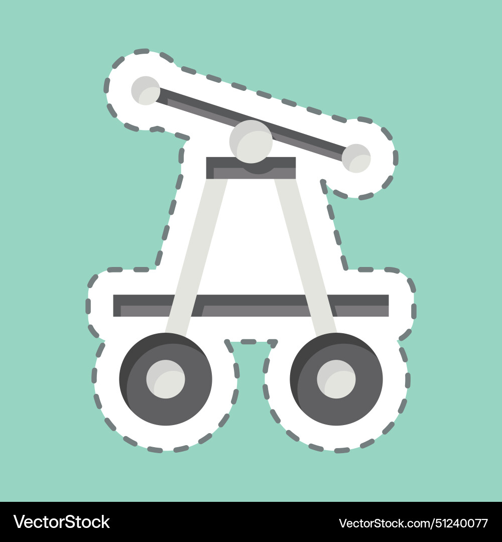 Sticker line cut pump trolley related to train Vector Image