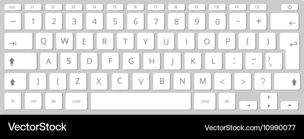 White mobile computer keyboard keypad Royalty Free Vector