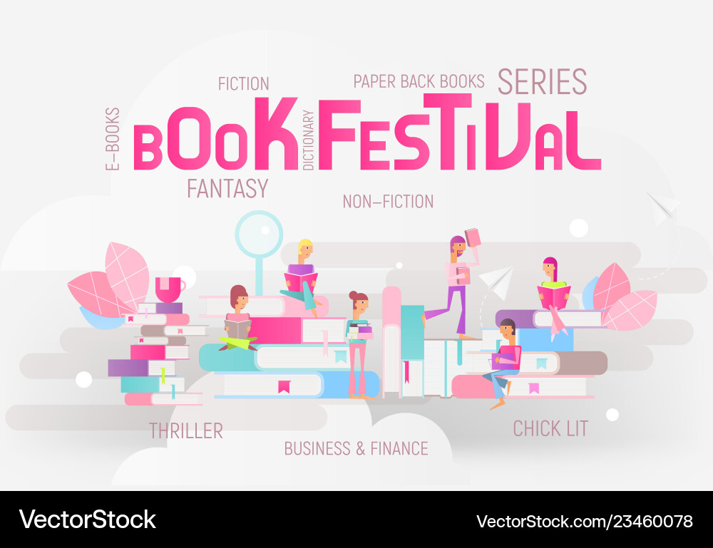 Book festival fair Royalty Free Vector Image - VectorStock
