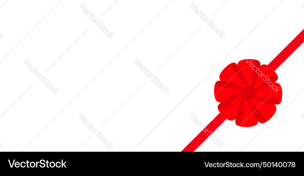 Christmas round bow icon red ribbon line Vector Image