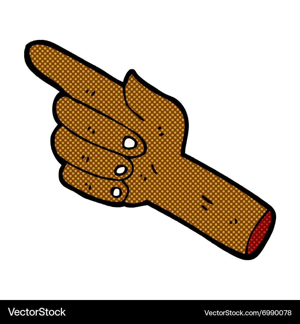 Comic cartoon pointing hand Royalty Free Vector Image