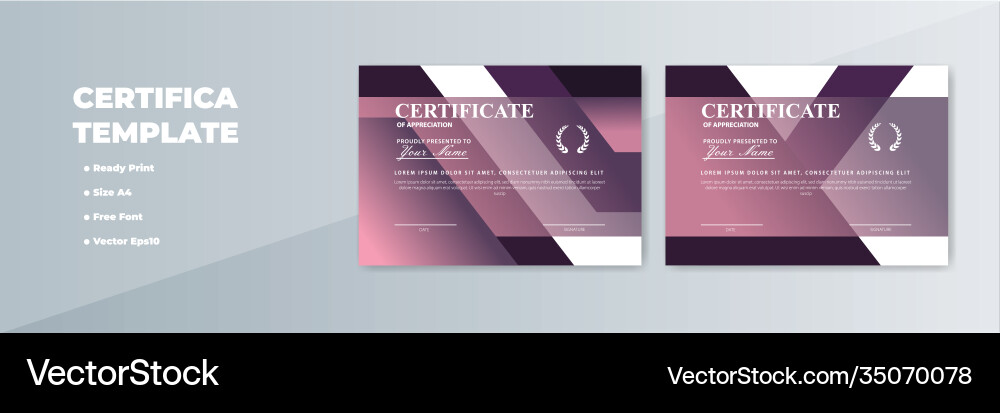 Creative certificate appreciation award Royalty Free Vector