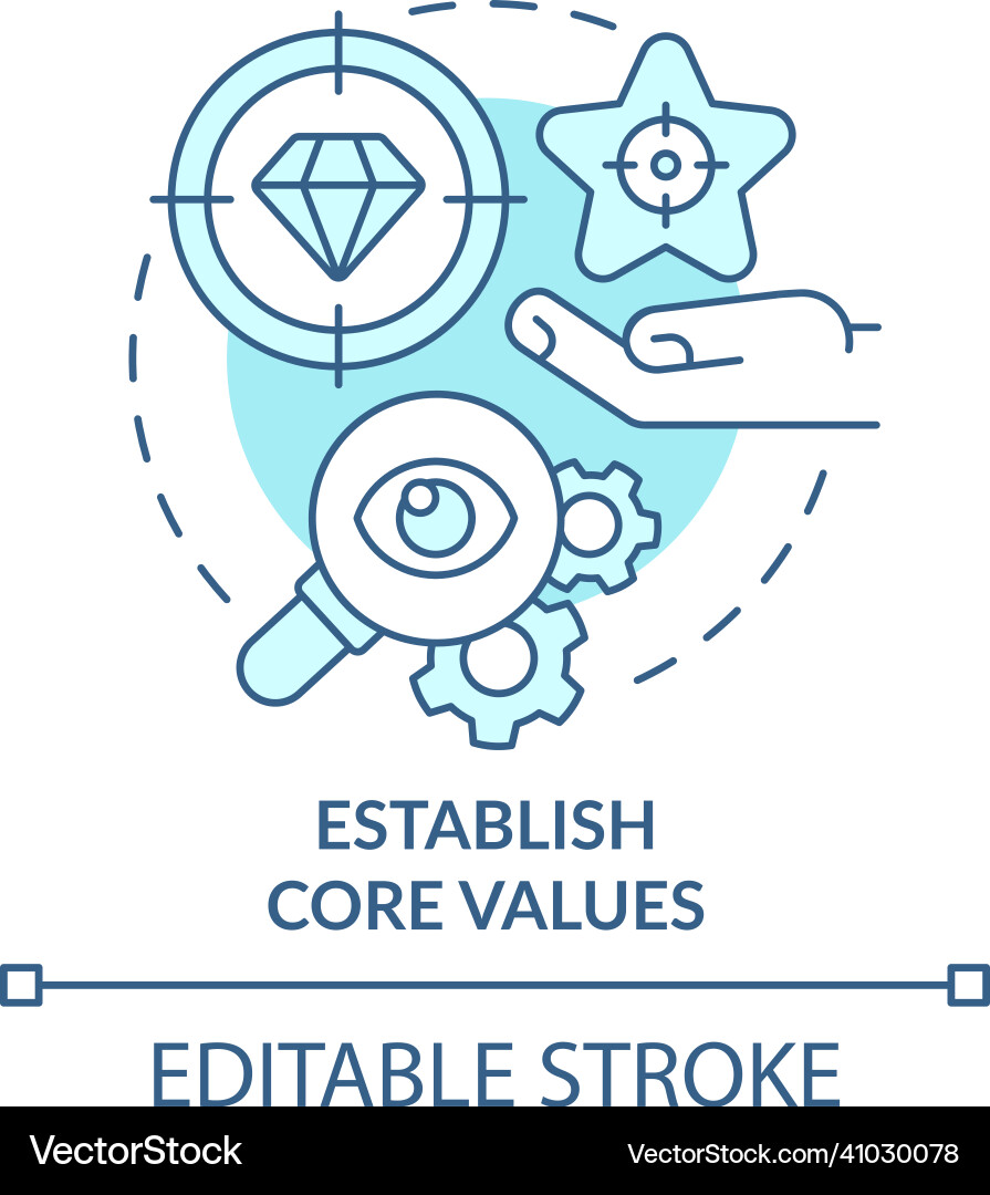 Establish core values turquoise concept icon Vector Image