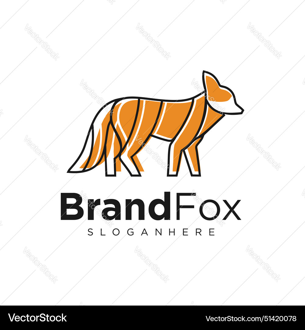 Fox logo line design of wolf Royalty Free Vector Image