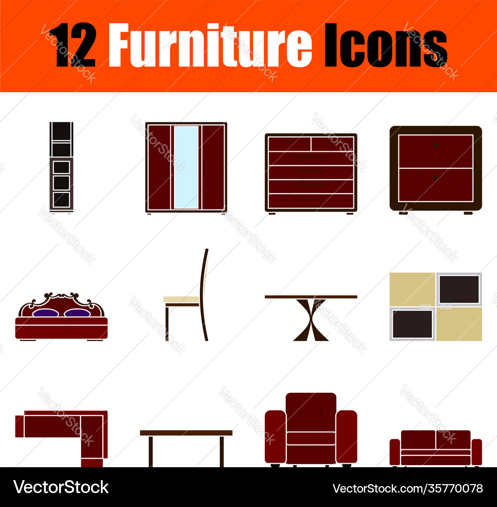 Furniture icon set Royalty Free Vector Image - VectorStock