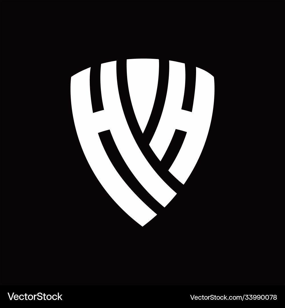 Hh logo monogram with shield elements shape Vector Image Hh logo monogram with shield elements shape Vector Image