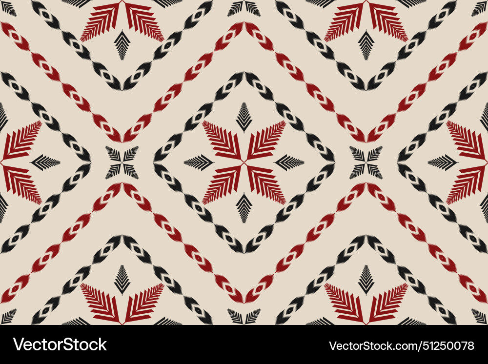 Ikat seamless pattern in tribal fabric ethnic Vector Image