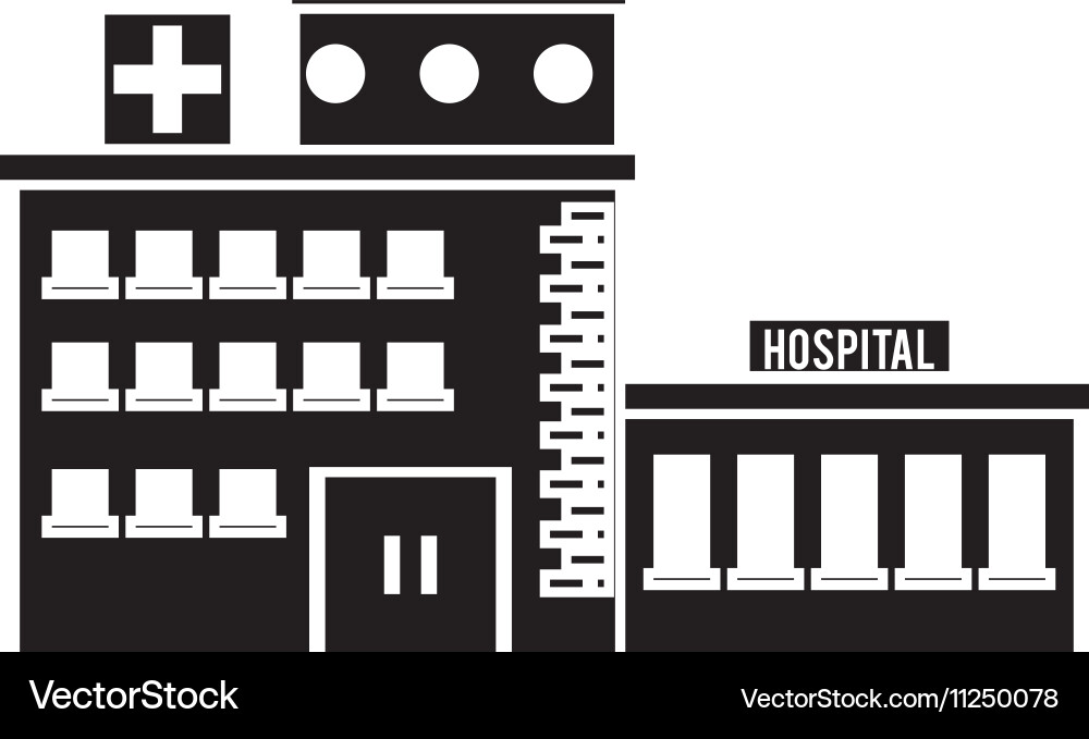 Isolated hospital building design Royalty Free Vector Image