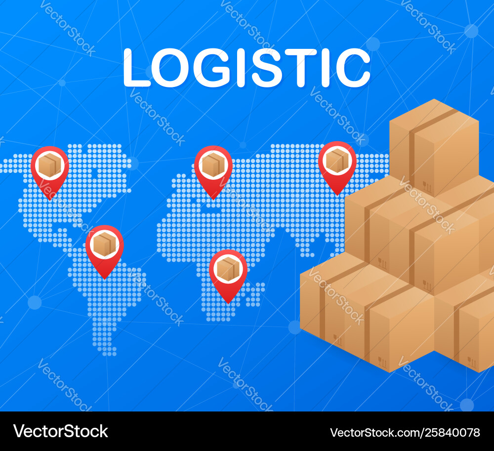 Isometric logistics and delivery infographics Vector Image