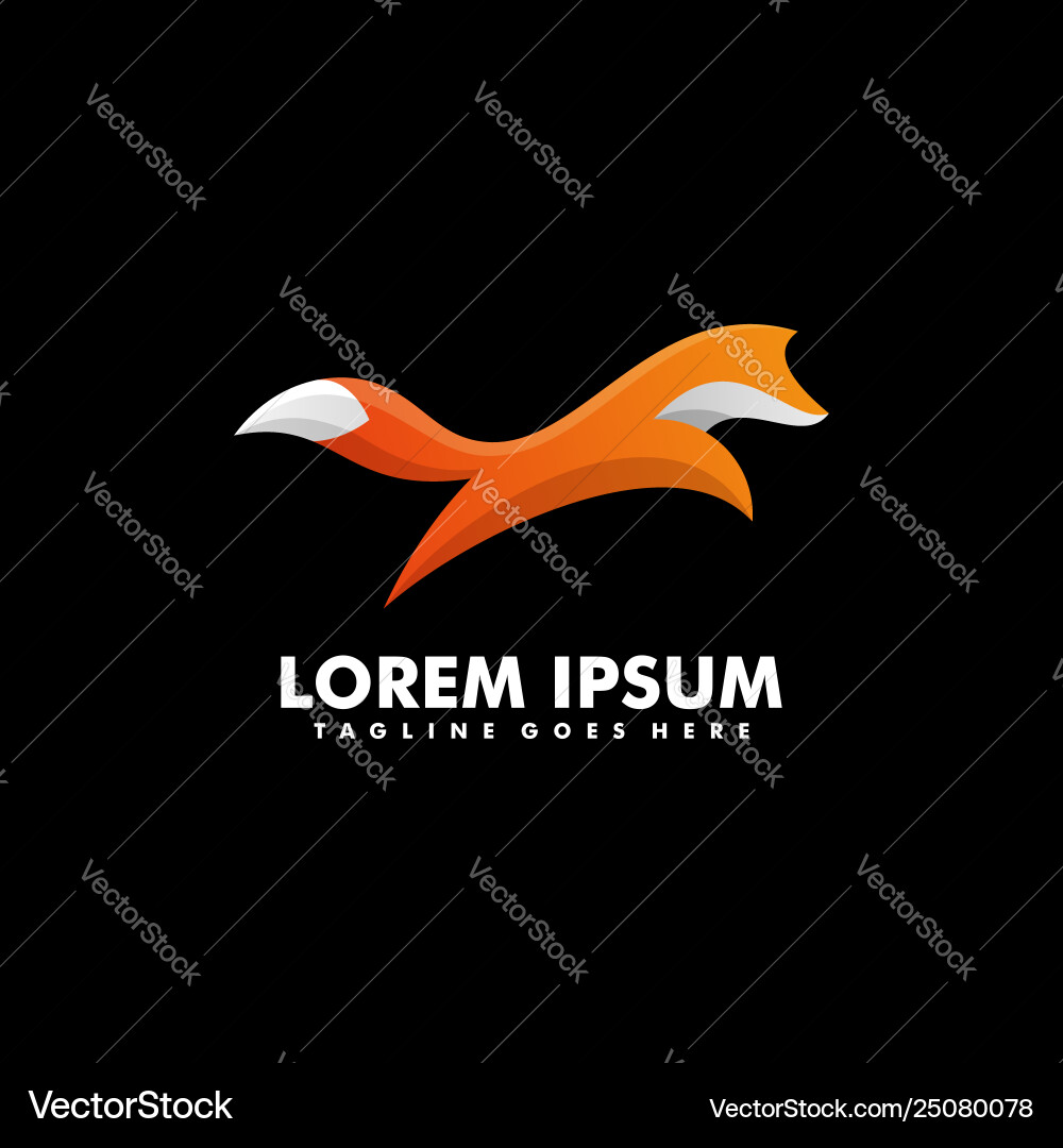 Jump fox concept design template Royalty Free Vector Image