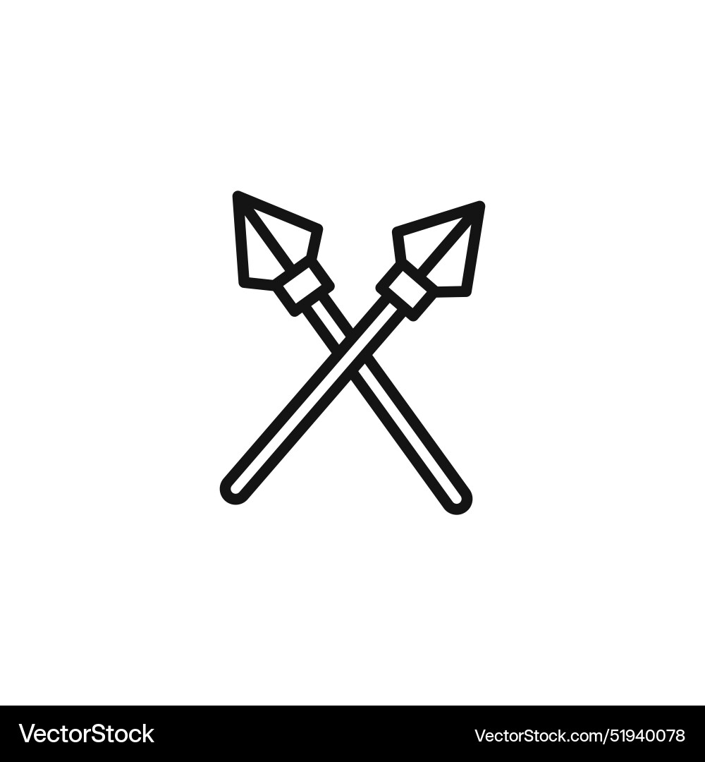 Lance icon logo sign outline Royalty Free Vector Image