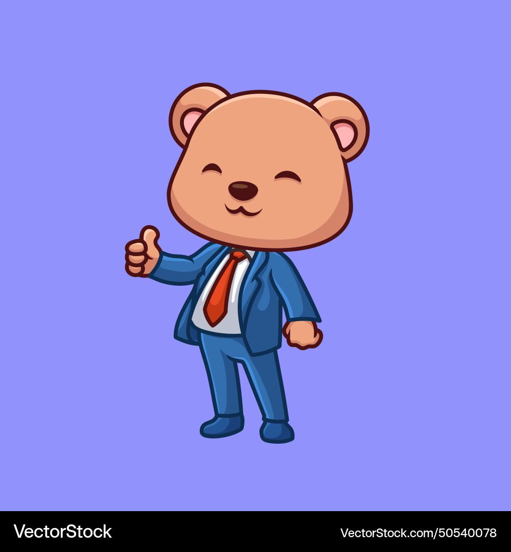 Manager bear cute cartoon character Royalty Free Vector