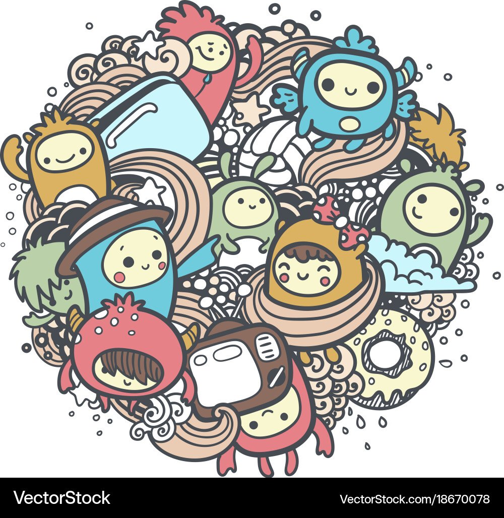 Monster doodle Royalty Free Vector Image - VectorStock