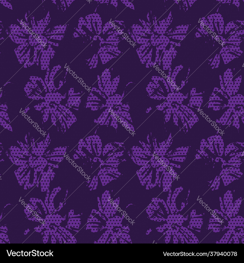 Purple botanical tropical floral seamless pattern Vector Image