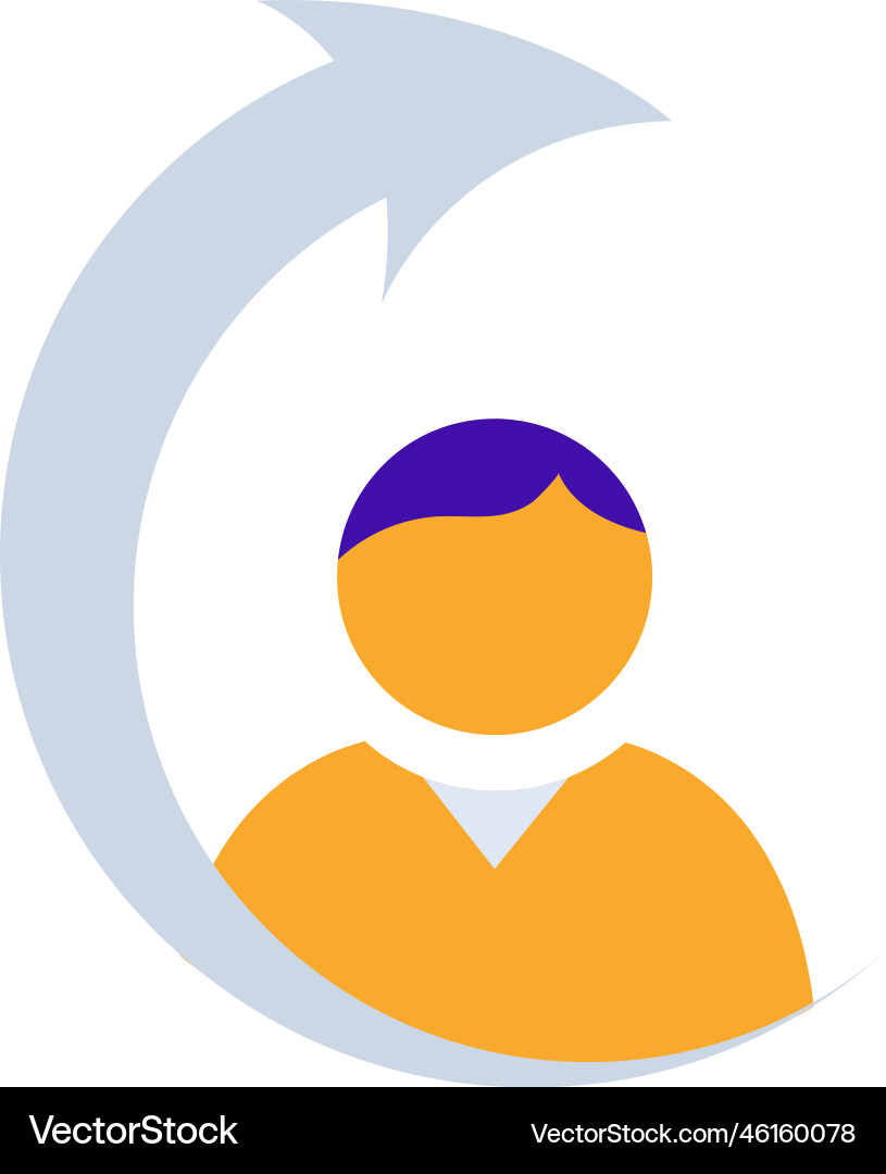 Refresh people business icon with orange Vector Image