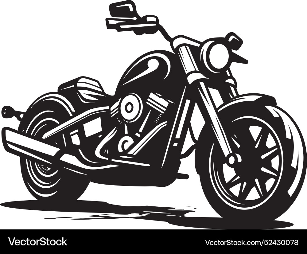 Slick motorcycle imagemonochrome rider pose Vector Image