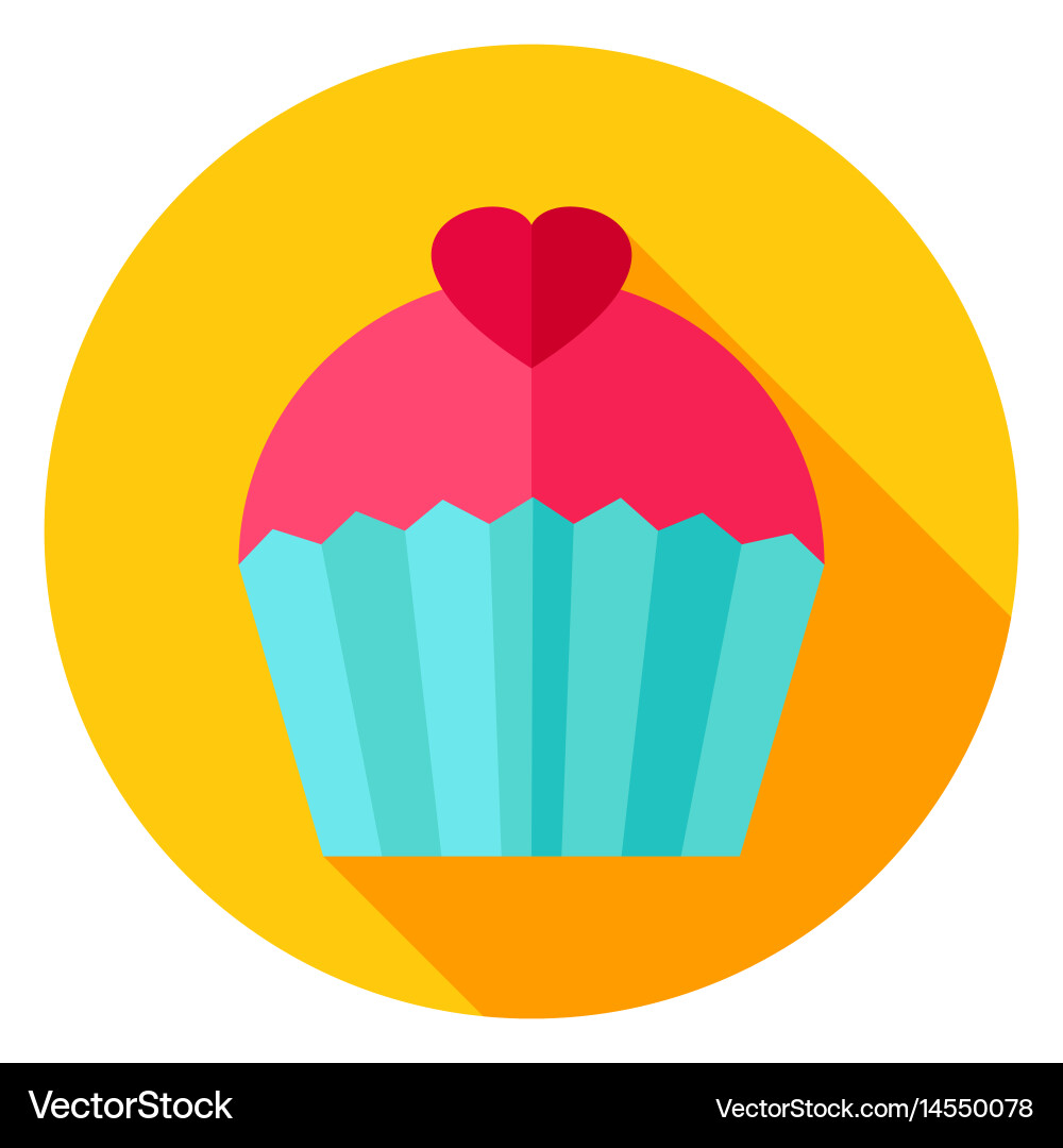 Sweet cupcake circle icon Royalty Free Vector Image