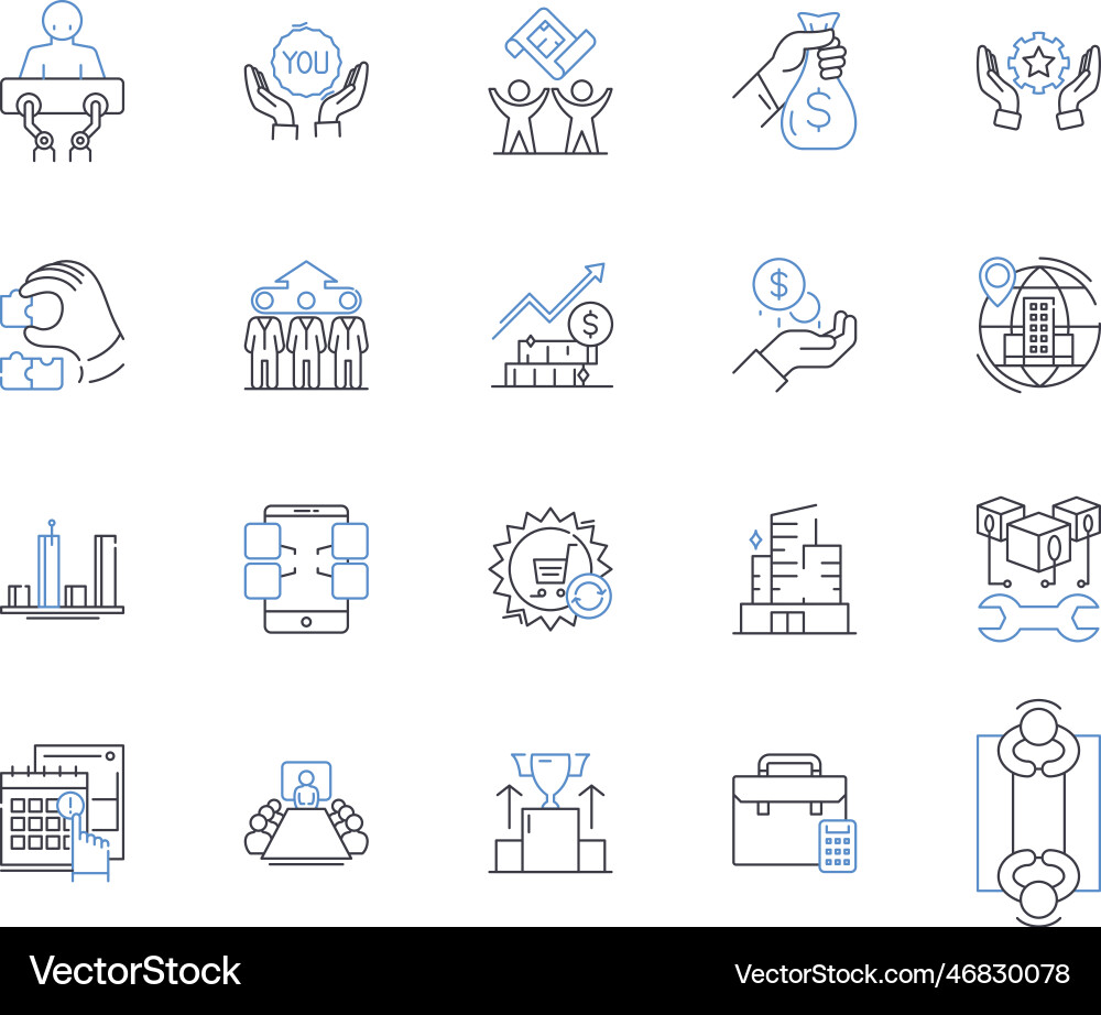 Workplace protocols line icons collection Vector Image Workplace protocols line icons collection Vector Image