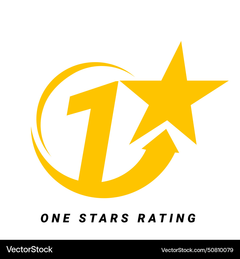 1 star rating one symbol or emblem Royalty Free Vector Image