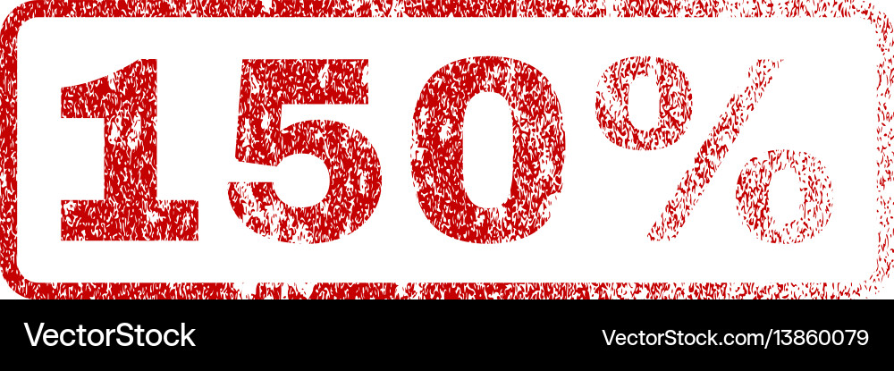 150 percent rubber stamp Royalty Free Vector Image