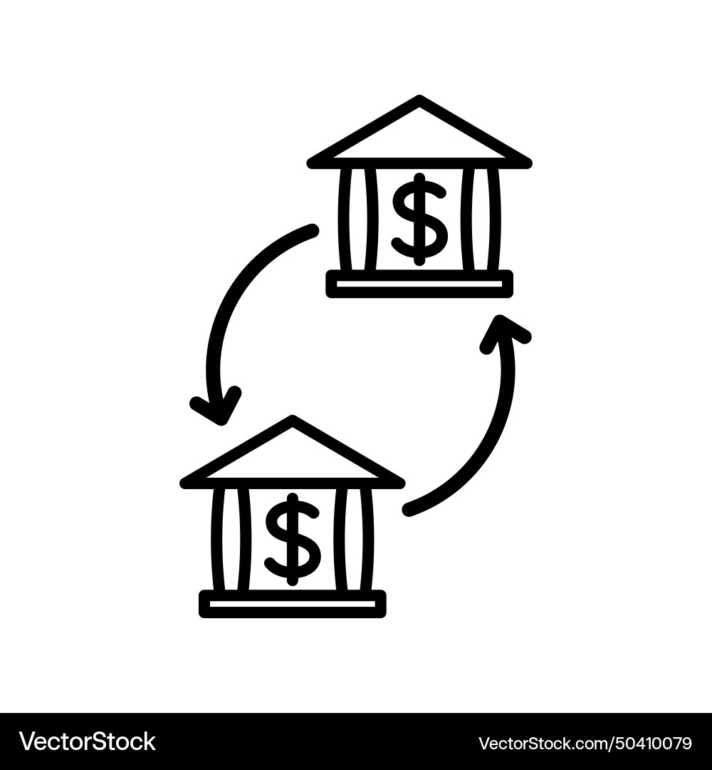 Bank money transfer icon exchange Royalty Free Vector Image