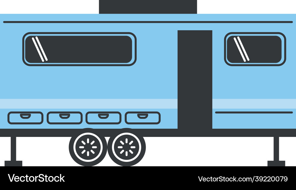 Blue camper trailer Royalty Free Vector Image - VectorStock