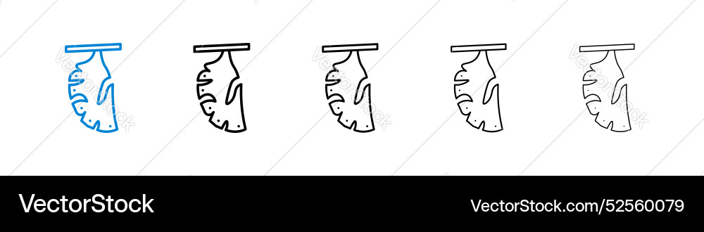 Cocoon icon set on white background Royalty Free Vector