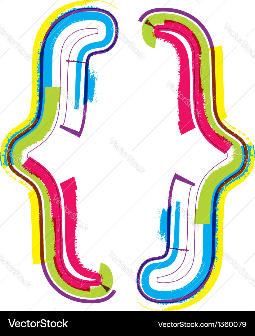 Colorful grunge font Royalty Free Vector Image