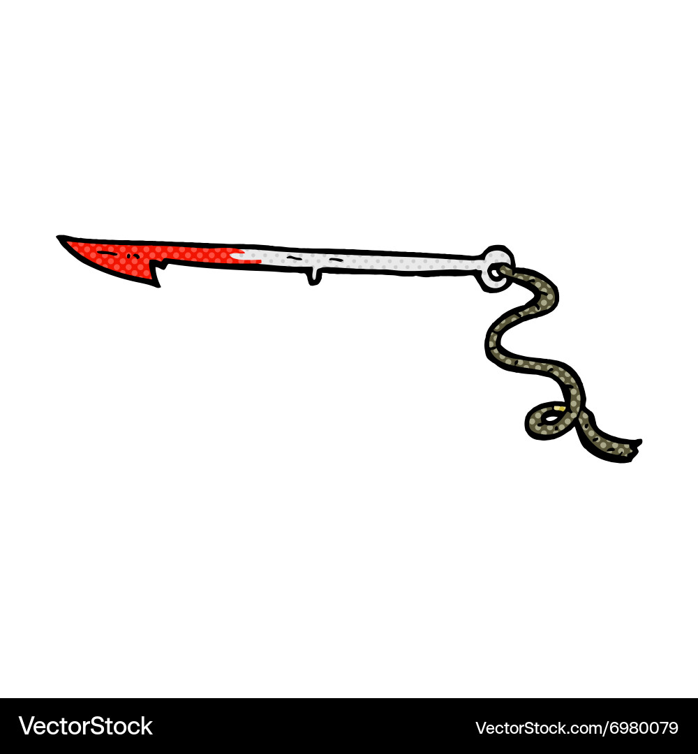 Comic cartoon whaling harpoon Royalty Free Vector Image