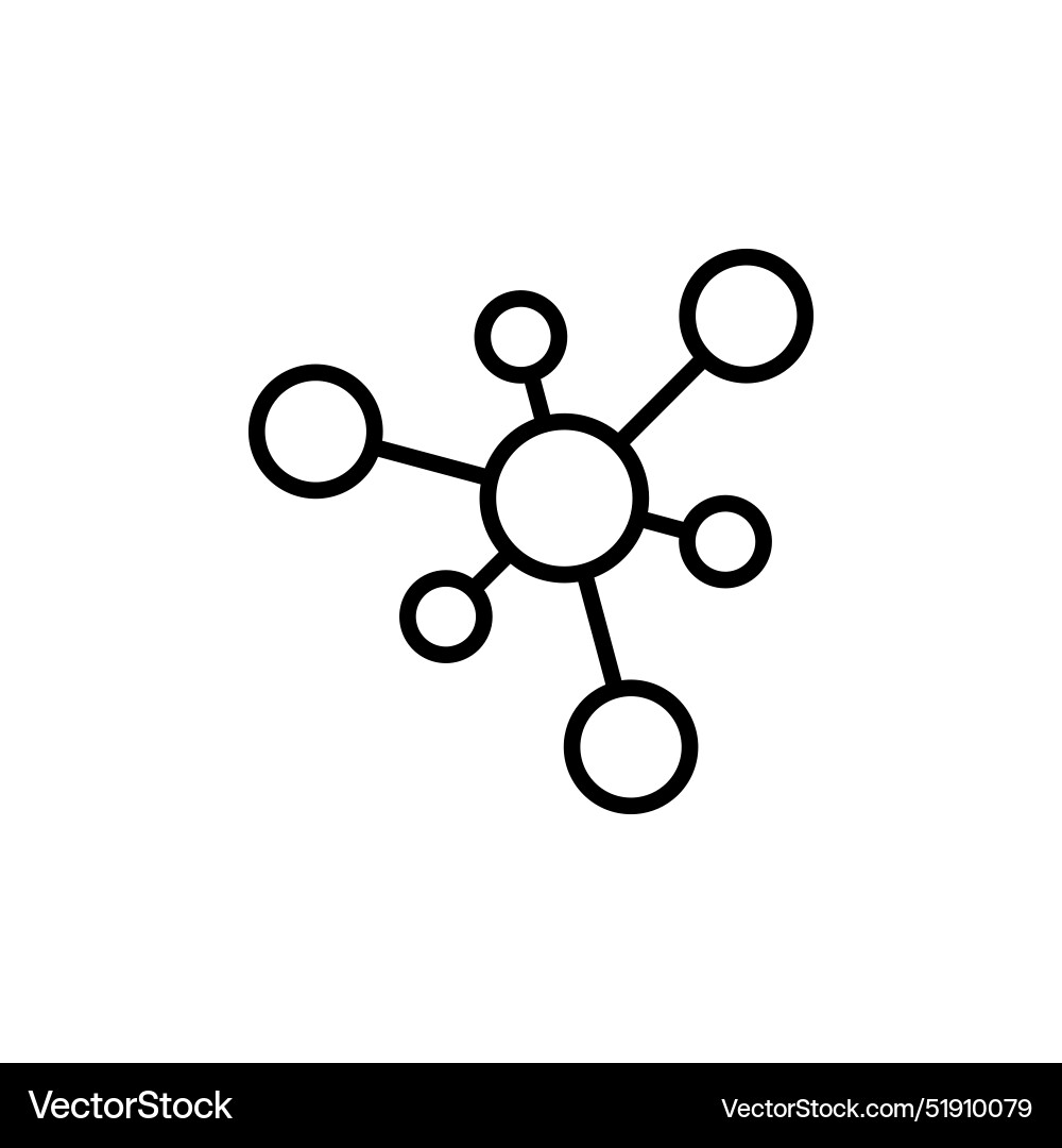 Connected chart icon for data analysis Royalty Free Vector