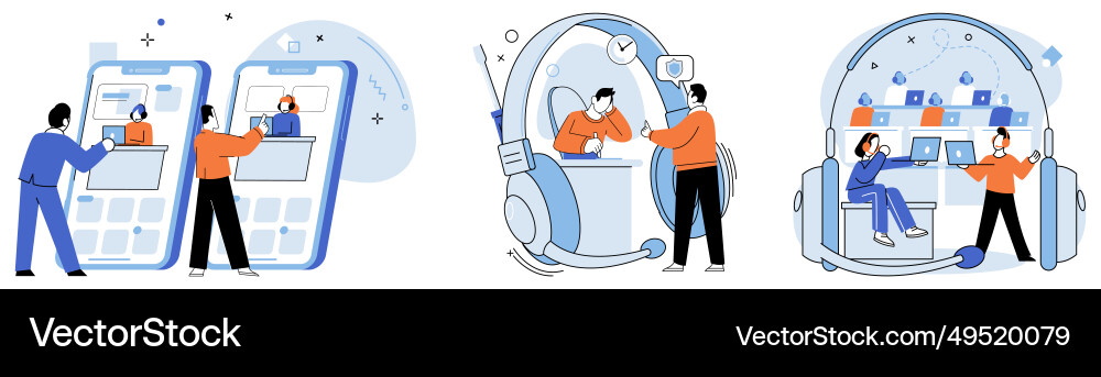 Customer care the hot line provides immediate Vector Image