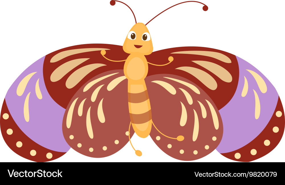 Cute butterfly isolated on white Royalty Free Vector Image