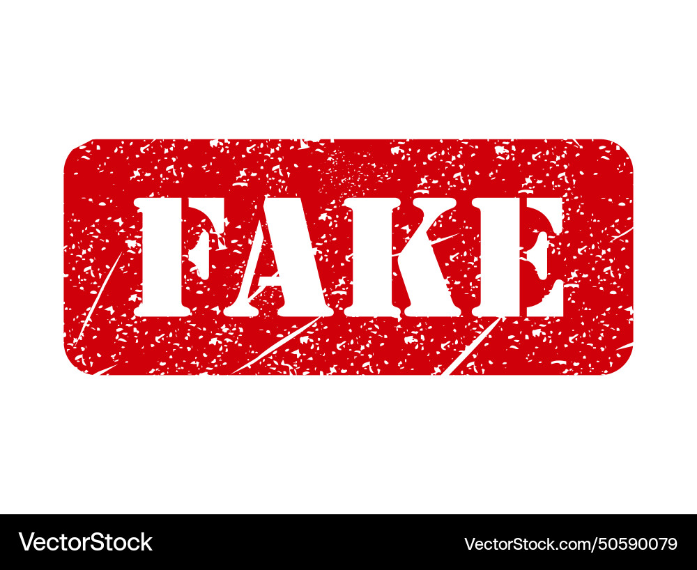 Fake stamp symbol label sticker sign button text Vector Image