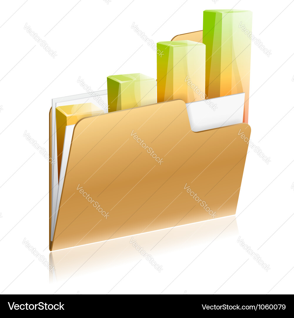 Financial Graph Folder Icon Royalty Free Vector Image