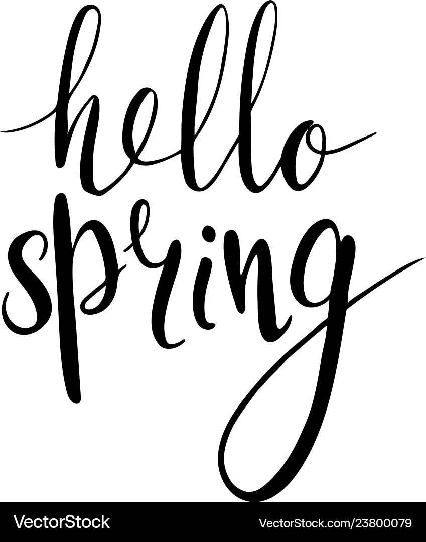 Hand sketched spring text Royalty Free Vector Image